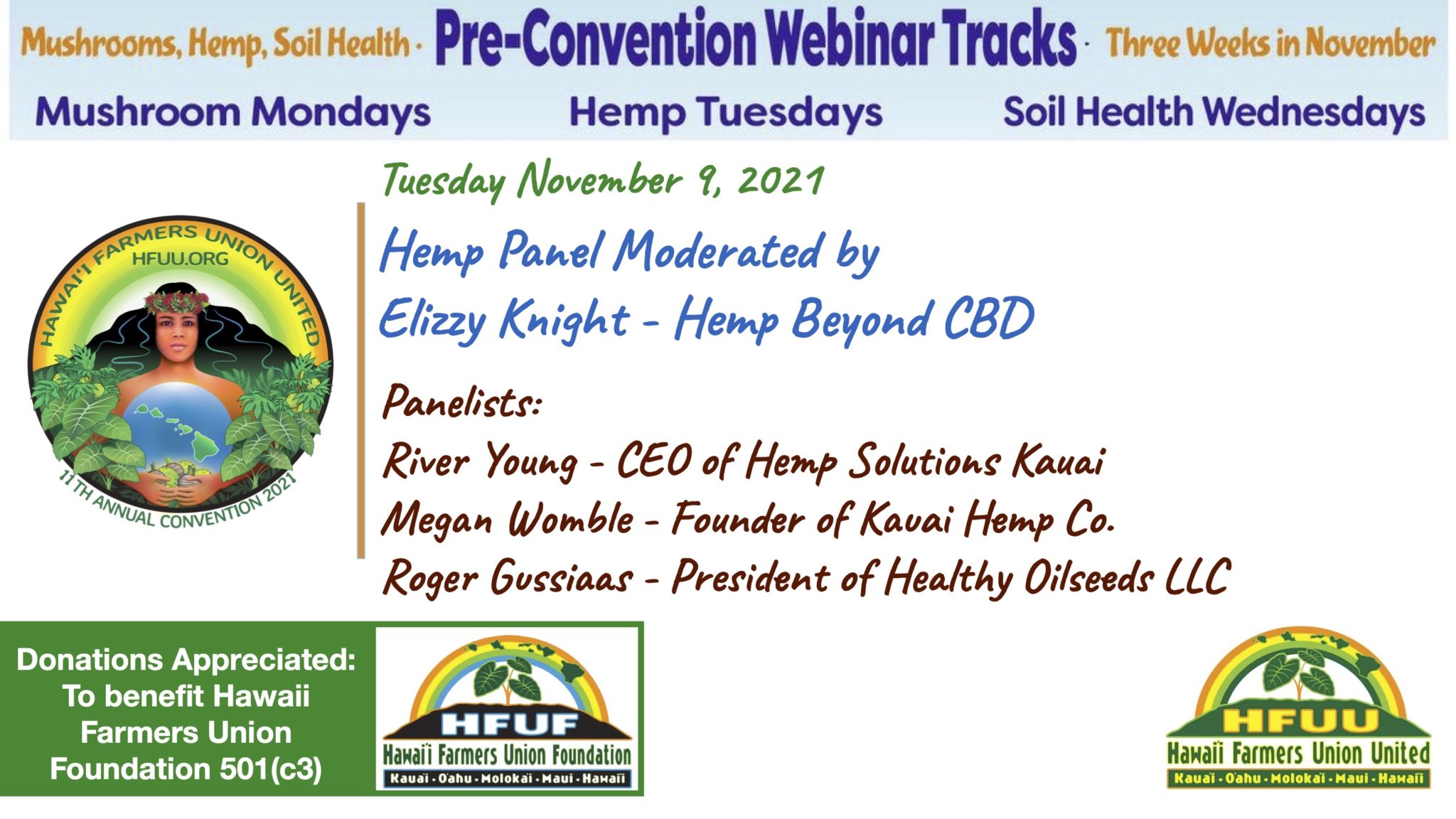 Pre-Convention Webinar #2: Hemp Panel Moderated by Elizzy Knight - Hemp ...
